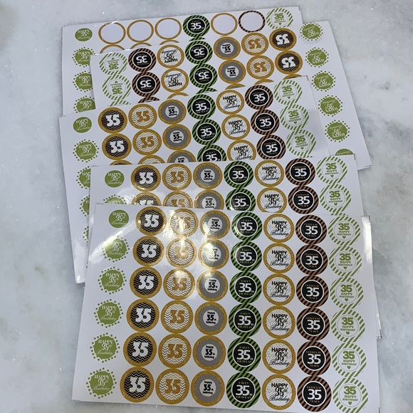 Party Supplies | 35th Birthday Stickers | Poshmark